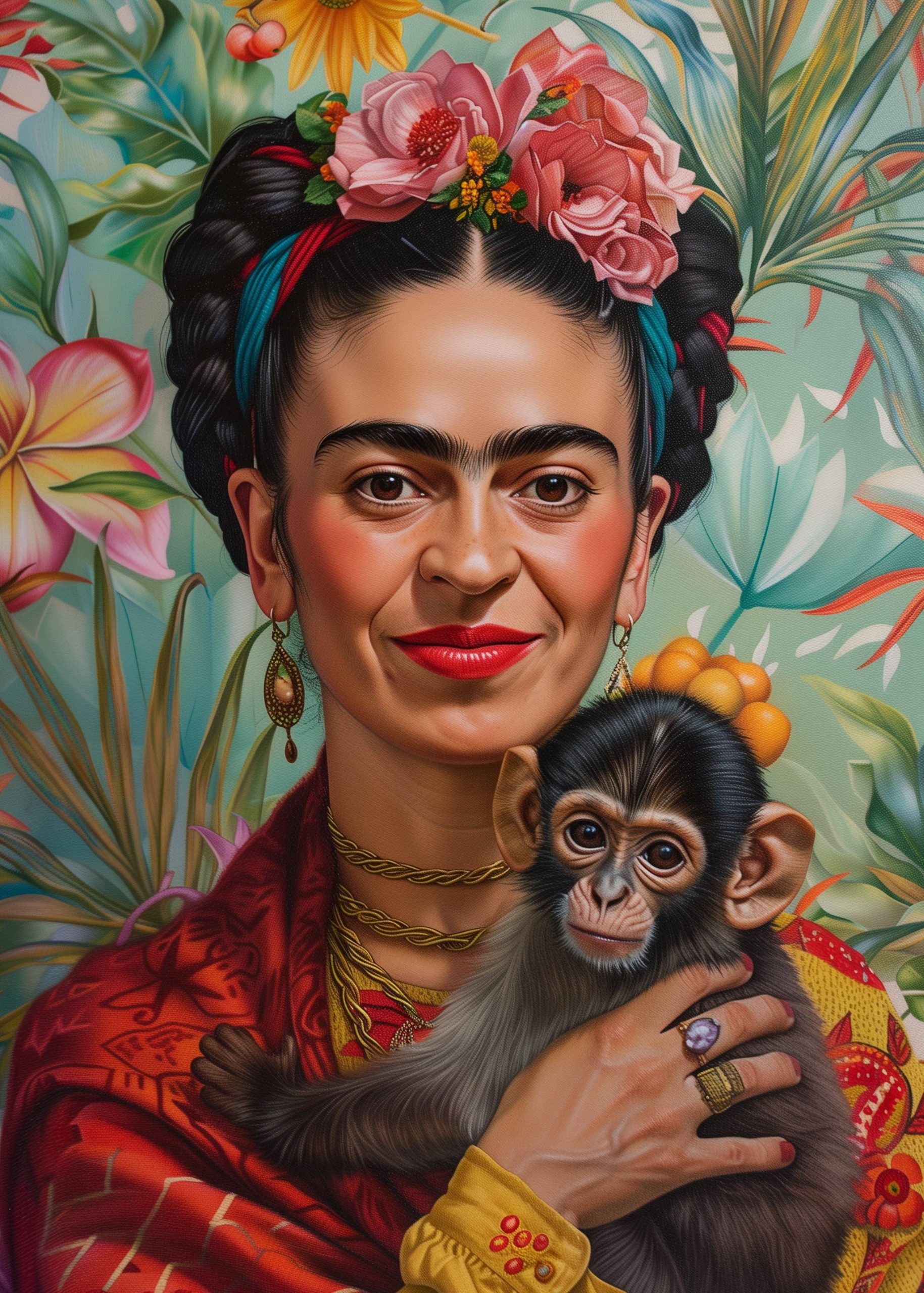 Frida Kahlo: Frida Kahlo with monkey | Map | Fripperies - Radish Roots ...