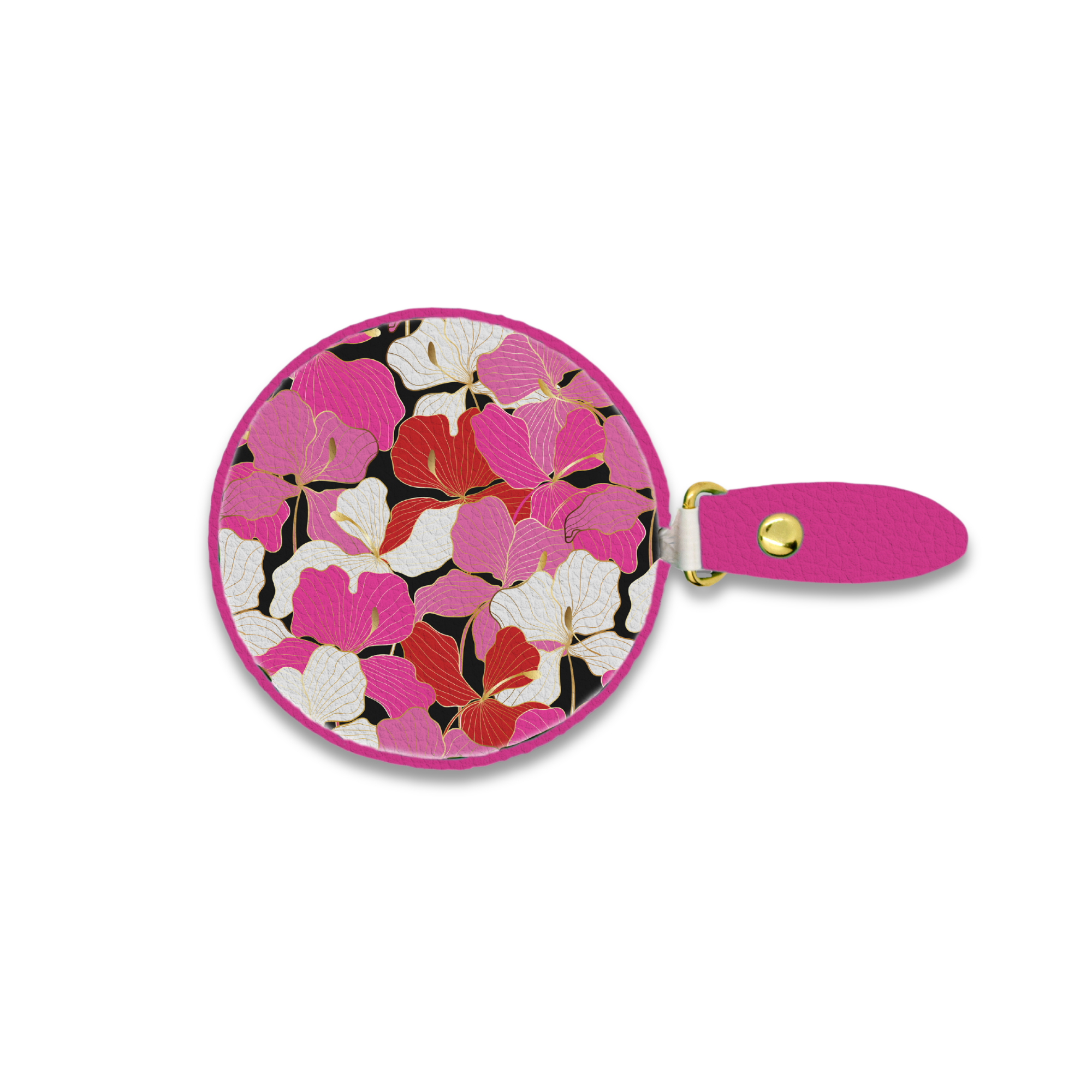 Enameled Orchids Measuring Tape - Radish Roots Needlepoint